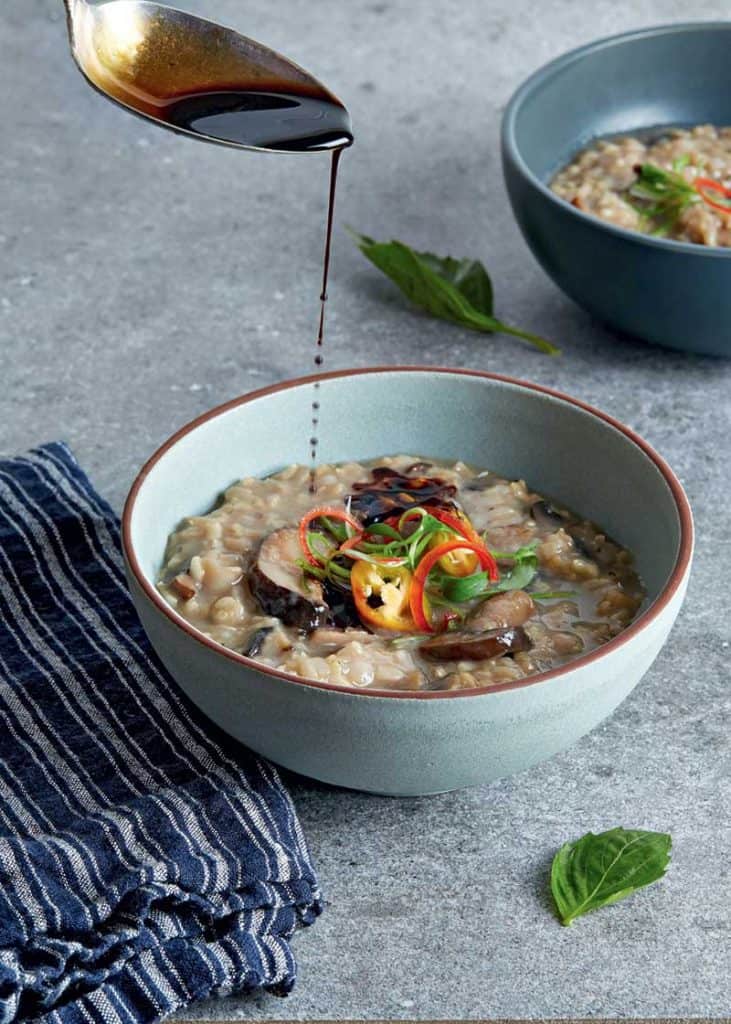 Mushroom Congee Recipe - Plant Based Instant Pot