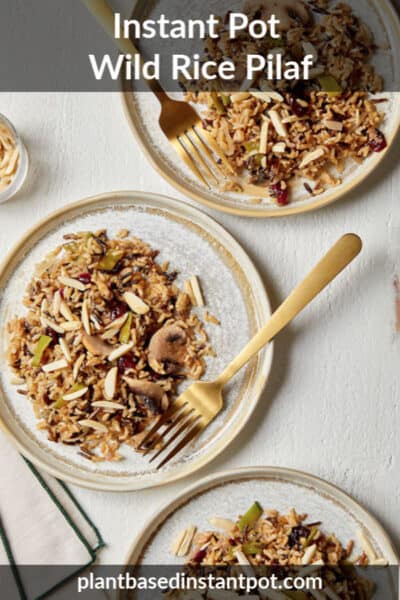 Instant Pot Wild Rice Pilaf - Plant Based Instant Pot